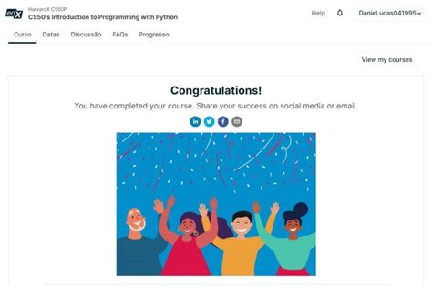 Daniel Lucas Vasques Dos Santos On Linkedin Cs50s Introduction To Programming With Python