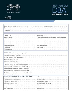 Fillable Online New DBA Programme App Form Fax Email Print PdfFiller