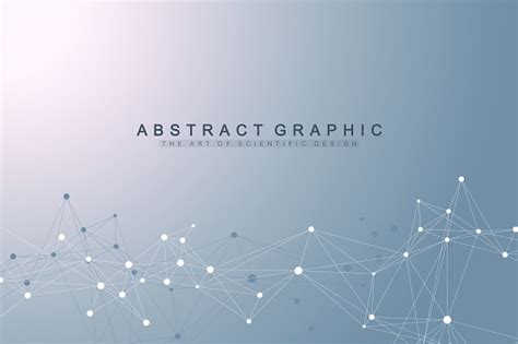 빅 데이터 시각화 기하학적 추상적 인 배경 시각적 정보 복잡성 미래 지향적 인포 그래픽 디자인 연결된 라인과 점 웨이브 흐름과 기술 배경 벡터 일러스트레이션 가상현실에 대한