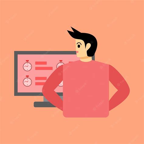 시간 관리 자기 관리 자기 통제 목표 생산성 은유 프리미엄 벡터