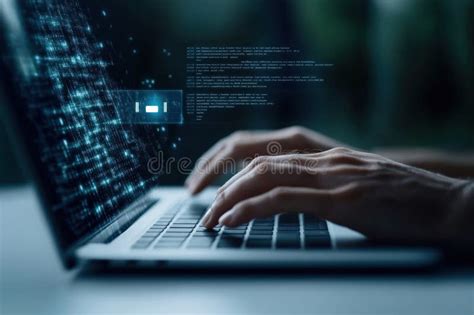 Person Types On Laptop Coding Activity Visible On Screen Ai Assistant Interface Shown Digital