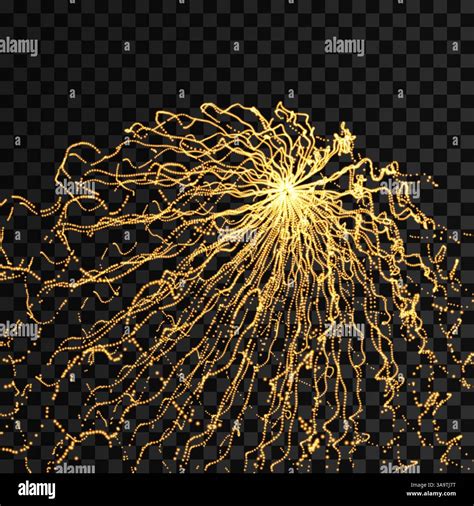 Abstract Science Or Technology Background Array With Dynamic Particles