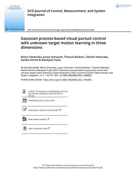Pdf Gaussian Process Based Visual Pursuit Control With Unknown Target