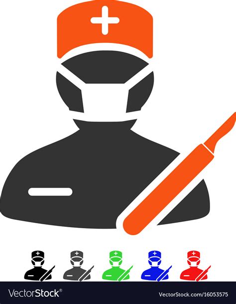 Surgeon Flat Icon Royalty Free Vector Image Vectorstock