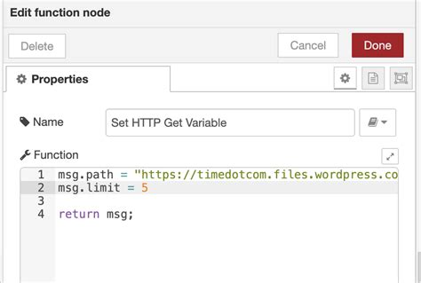 Node Red Pass Get Parameters For Request My Awesome Moments