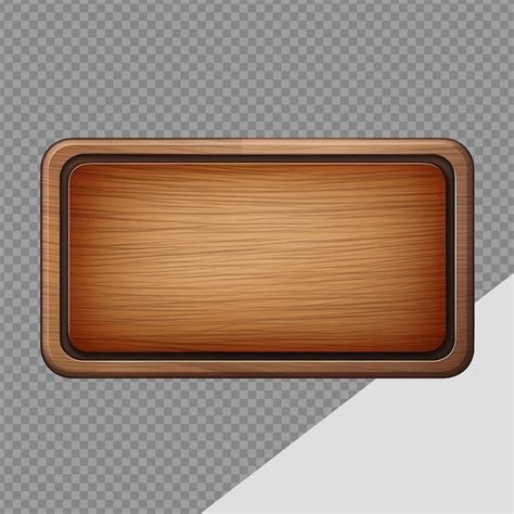Premium PSD Rectangle Button With Wooden Texture Png Isolated On Transparent Background