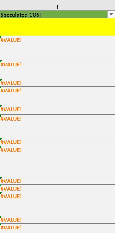 Javascript Excel Using Java Script To Identify Speculated Cost In