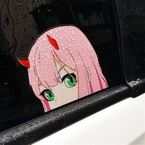 Reflective Darling In The Franxx Zero Two Senpai Peeking Anime Jdm Sticker D11 Eur 7 31