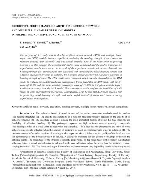 Pdf Predictive Performance Of Artificial Neural Network And Multiple Linear Regression Models