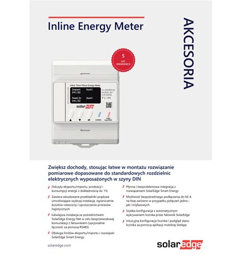 Licznik Energii Inline Energy Smart Meter Solaredge Licznik Energii Inline Energy Smart Meter Solaredge