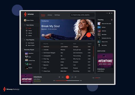 Winamp Redesign Desktop App On Behance