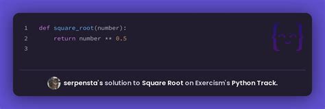 Serpenstas Solution For Square Root In Python On Exercism