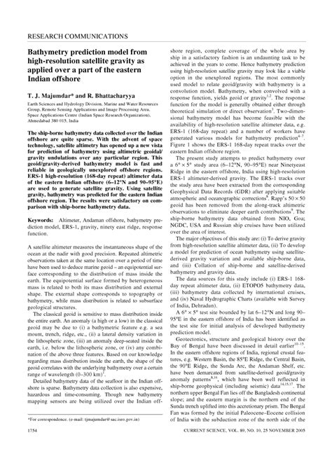 Pdf Bathymetry Prediction Model From High Resolution Satellite Gravity As Applied Over A Part