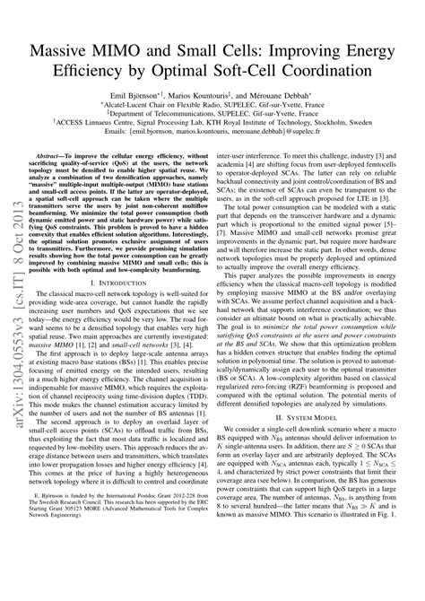 Pdf Massive Mimo And Small Cells Improving Energy Efficiency By Optimal Soft Cell Coordination