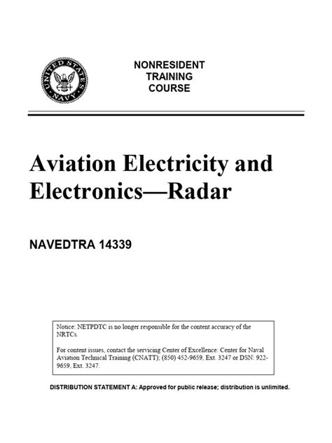 Navedtra 14339 Aviation Electricity And Electronics Radar Pdf