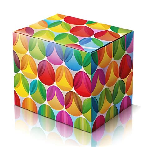 A Colorful Box With Colorful Leaves On The Bottom Premium Ai Generated Image