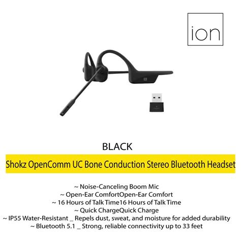Shokz Opencomm Uc Bone Conduction Stereo Bluetooth Headset Shopee Malaysia