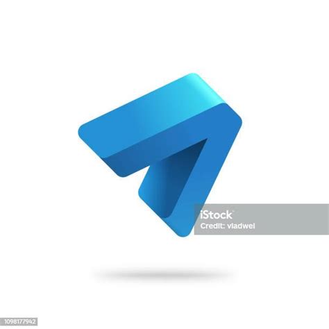 초록 화살표 로고 벡터 템플릿 블루 그라데이션 고체 편지 로고 디자인 성공 기하학적 기호 고립 된 3d 창조적인 삼각형 엠 블 럼의 아이디어 3차원 형태에 대한 스톡 벡터