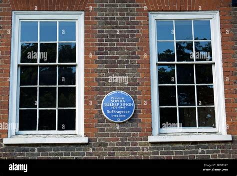 English Heritage Blue Plaque Marking A Home Of Suffragette Princess Sophia Duleep Singh Faraday