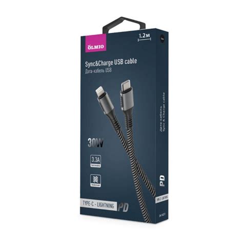 Кабель Usb Type C Apple Lightning Olmio Usb Type C Lightning купить по низкой цене в