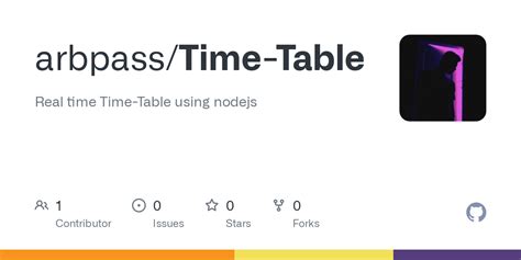 Github Arbpass Time Table Real Time Time Table Using Nodejs