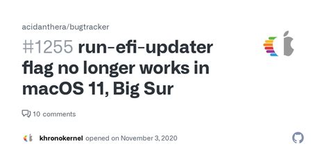 Run Efi Updater Flag No Longer Works In Macos 11 Big Sur · Issue 1255