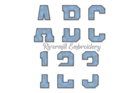 7 Split Varsity Zig Zag Embroidery Font · Creative Fabrica