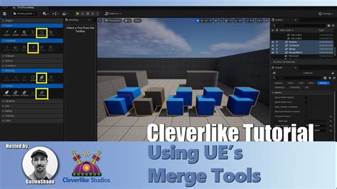 how to use the modeling tools in ue5 and uefn merge tools youtube