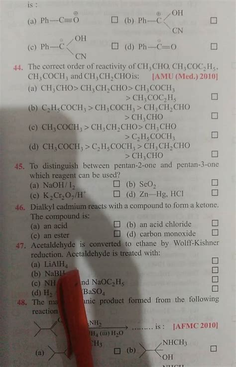Dialkyl Cadmium Reacts With A Compound To Form A Ketone The Compound Is