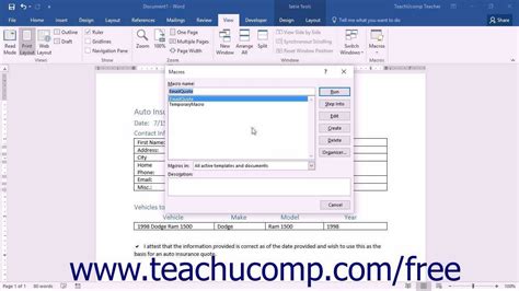 Word 2016 Tutorial Running And Deleting Recorded Macros Microsoft