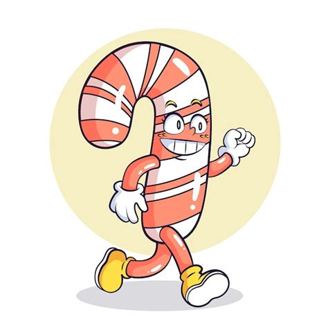 Free Vector Hand Drawn Candy Cane Cartoon Illustration