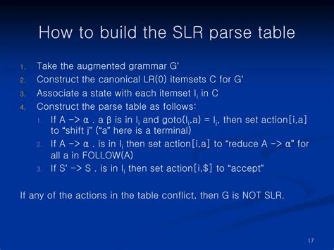 Ppt Lr Parsing Table Costruction Powerpoint Presentation Free