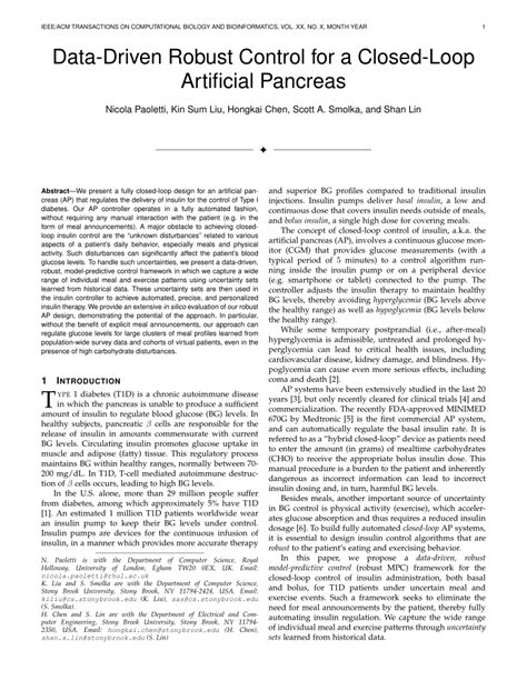 Pdf Data Driven Robust Control For A Closed Loop Artificial Pancreas