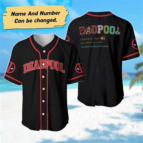 Custom Dadpool Baseball Jersey Like A Dad Only Cooler Deadpool Lovers 3d Basketball Jersey