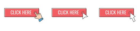 Click Cursor Icon With Click Here Button Vector Set Action Button With Mouse Click 25881104