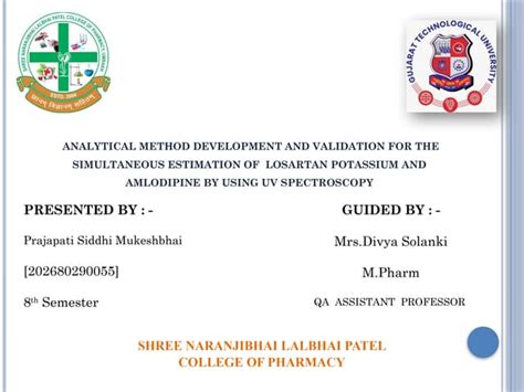 Analytical Method Development And Validation For The Simultaneous Estimation Of Losartan