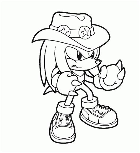 Sonic Knuckles Coloring Pages Free Printable Templates