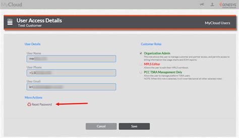 pureconnect cloud resources reset a mycloud password
