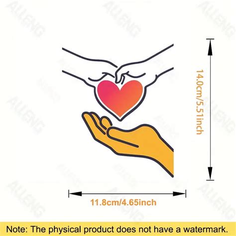 앨런지 친절한 마음과 손 비닐 데칼 폴리염화비닐 자가 접착 스티커 가정 사무실 및 여행 가방을 위한 다재다능 Temu