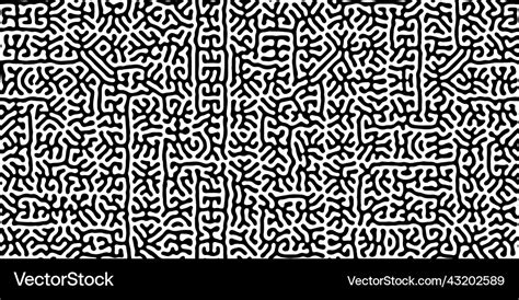 Turing Reaction Diffusion Monochrome Seamless Vector Image