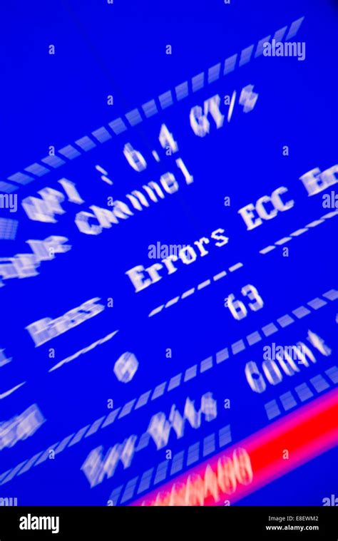 Error Message On A Blue Screen Stock Photo Alamy