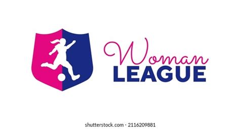 Soccer Women League Logo Concept Stock Vector Royalty Free 2116209881
