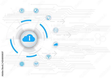 Safety Concept Digital Cloud Computing Cyber Security Abstract Hi