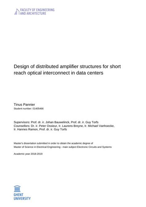 Pdf Design Of Distributed Amplifier Structures For Short Reach Dokumen Tips