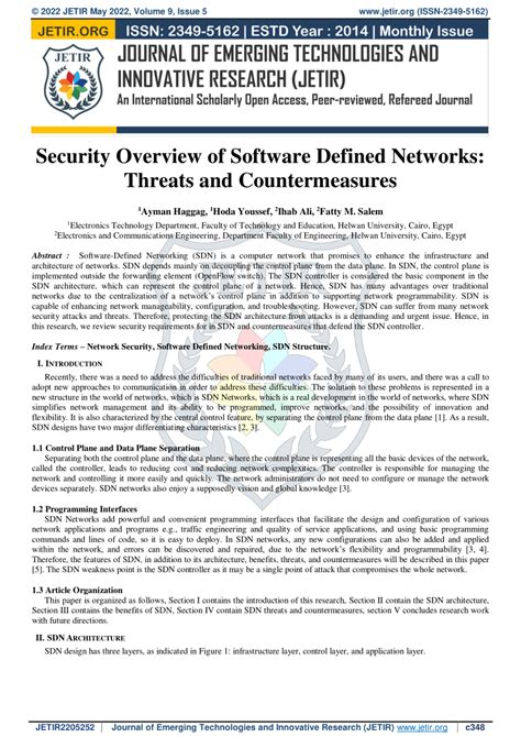 Pdf Security Overview Of Software Defined Networks Threats And Countermeasures