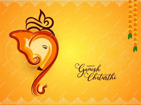 Premium Vector Happy Ganesh Chaturthi Festival Religious Greeting Background