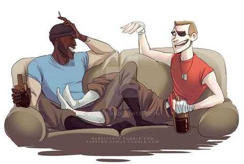 Tf2collab Scout Demo Drinking By Darklitria On Deviantart