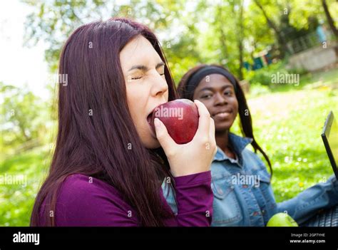 Close Up Shot Of Woman Who Feels Tooth Pain Because Of Sensitive Teeth