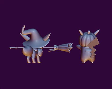 3d File Pumpkin Pikachu And Eevee Witch ・3d Printing Design To Download・cults