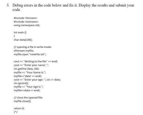 Solved Debug Errors In The Code Below And Fix It Display